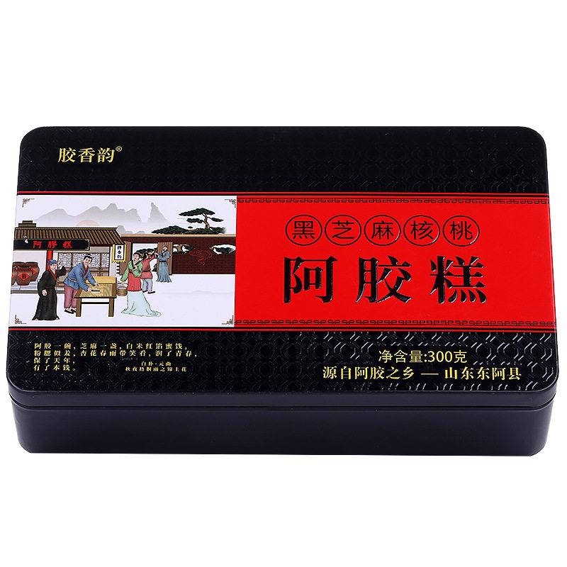 阿胶即食阿胶糕源自东阿县手工固元膏黑芝麻核桃阿胶糕