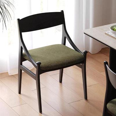 中古覆菲戈餐椅实木小户型靠背设计师软包休闲猫耳轻奢主人椅子