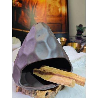 手工秘鲁圣木底座陶瓷香炉燃烧器皿香薰炉鼠尾草鲍鱼壳烧香炉烧盘