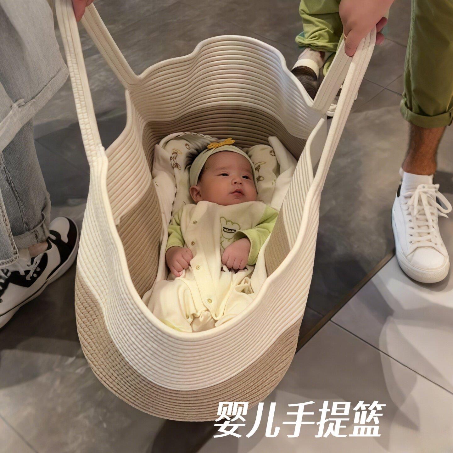 摇篮婴儿睡篮移动外出可携式提篮新生儿出院车载手提篮子宝宝睡床