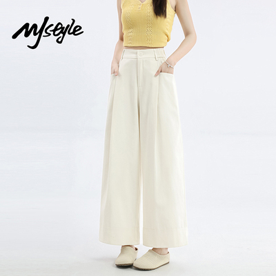 MJSTYLE纯棉垂感西装裤女夏季