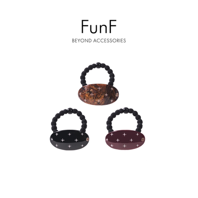FunF/乐纷绮 气质小众弹力豆豆发圈 甜美镶钻醋酸发绳 多伦多星芒