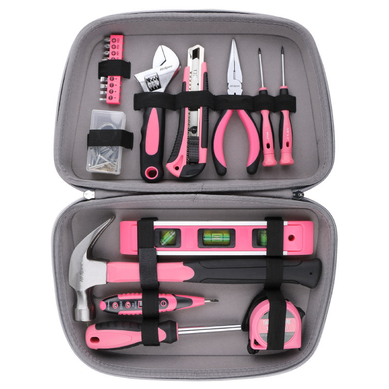 希孟 家用工具套装DIY粉色女士礼品五金工具包日常家庭手工工具箱