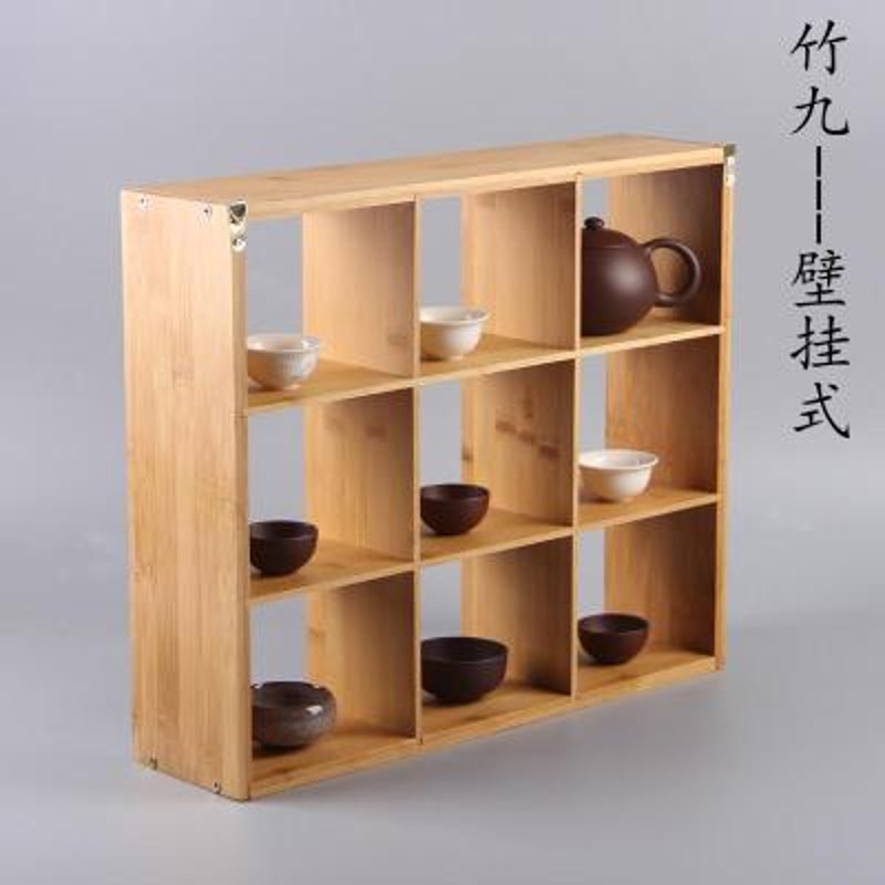 茶叶柜配件功夫台面实木存放架日式储物烧桐木茶杯收纳柜碗柜摆设