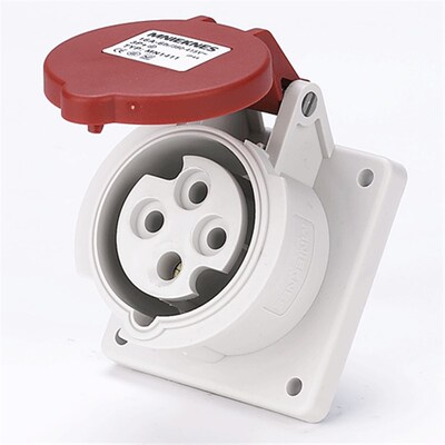 国曼电气MNIEKNES三相3P+PE四孔座16A德标防水工业插头直座MN1431