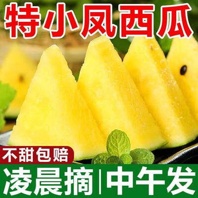 现摘特小凤黄心西瓜新鲜现摘富硒黄瓤冰淇淋口感高端西瓜水果当季