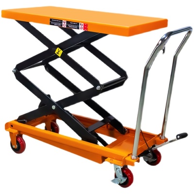 升降液压移动剪叉平台装卸模具维修舞台举升机小型推车手动平台车