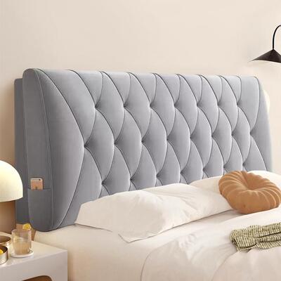 富利曼床头软包靠垫可拆洗床头罩榻榻米罩套防撞腰靠枕简约布床