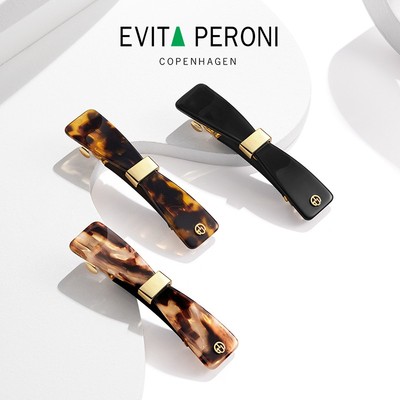 Evita Peroni/依慧达2024新款蝴蝶结横夹女后脑勺发卡一字夹百搭