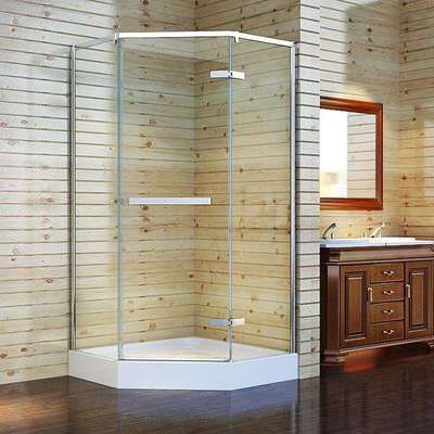 外贸出口家装热销转轴钻石型简约淋浴房欧洲EN12150钢化玻璃认证