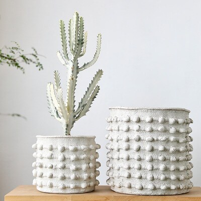 大号水泥仿古圆点突起创意花盆混凝土做旧复古小众设计感盆景盆