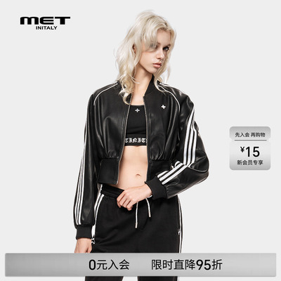 MET initaly麦特美式复古休闲短外套女早春新款休闲百搭上衣