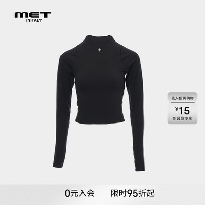 MET initaly麦特美式复古长袖内搭T恤女早春新款休闲百搭上衣