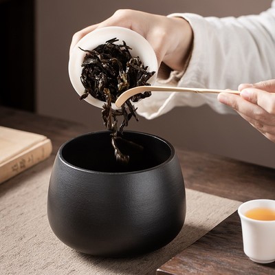大容量茶渣缸陶瓷茶洗桌面废水桶中式建水简约杯洗洗缸粗陶废水盂