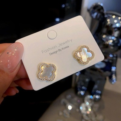 经典四叶草耳钉耳夹无耳洞