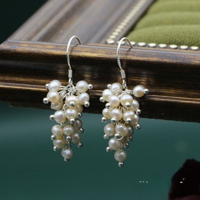 葡萄造型设计ins珍珠耳钉女
