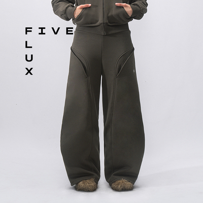 FIVE FLUX URBAN系列2026秋冬新款直筒阔腿弯刀裤垂感显瘦休闲裤