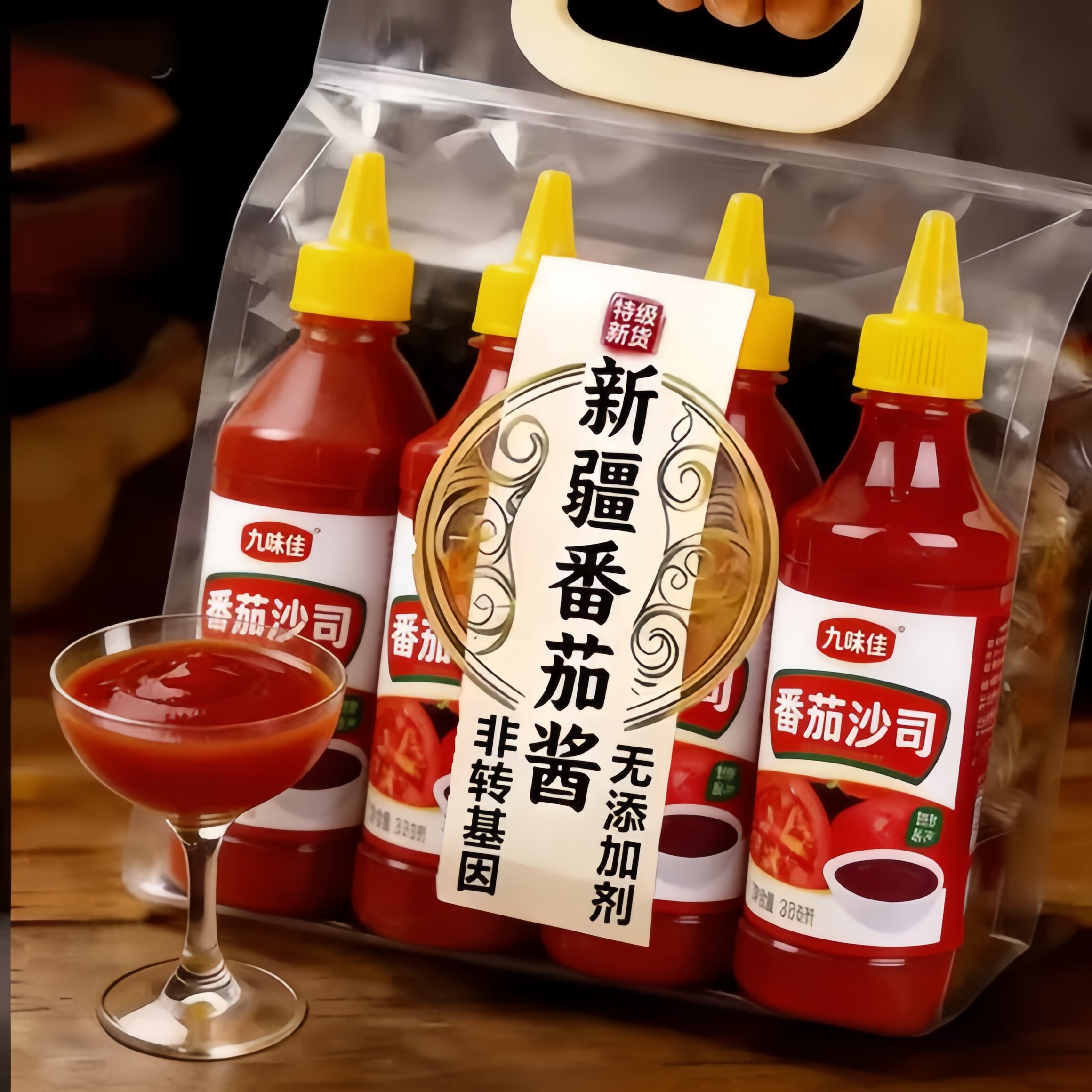 番茄酱小包装儿童无添加商用挤压瓶新疆官方旗舰店家用沙拉酱宝宝