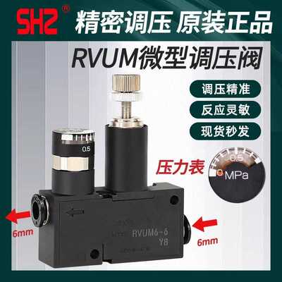 SHZ微型调节调压阀溢流阀RVUM8-8 RVUM6-6 RVUM4-4气动迷你减压