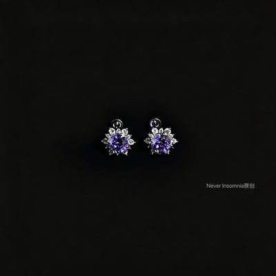 Never Insomnia原创. SnowDiamon 耳骨钉.紫灵
