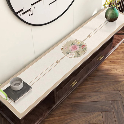 中式电视柜桌垫皮革桌布防油防水防尘客厅鞋柜台布餐边柜台面垫布