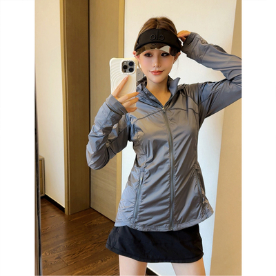 ju显瘦瑜伽服外套lulu运动防晒衣