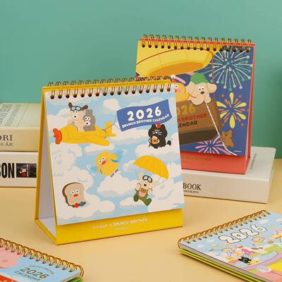 2026年新款kinbor早午餐兄弟联名可爱台历日历学生桌面计划本月历