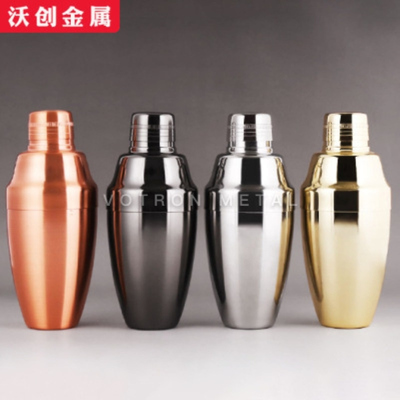 304日式不锈钢三段式调酒器雪克壶Shaker鸡尾酒摇酒调酒用具550ml