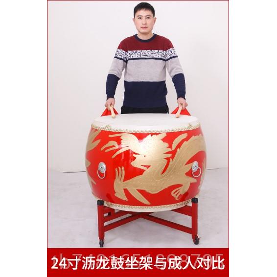 正品大鼓牛皮红鼓实木成人演出龙鼓中战鼓锣鼓跳国舞狮鼓鼓族上舞
