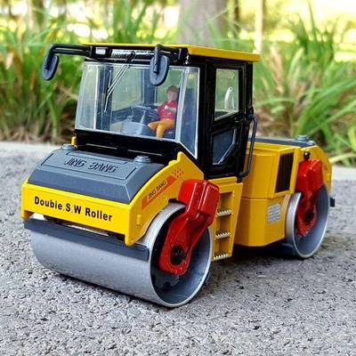 高档合工车模型1程:50钢双压金路机合金仿真金属车摆件模型儿童玩