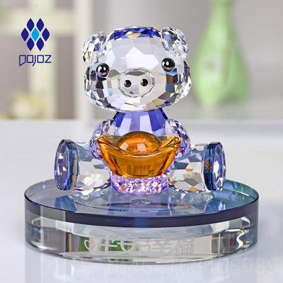 高档车内饰品仿水晶小猪汽车摆件车内装车饰上装饰品可爱车摆件载