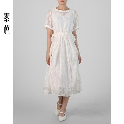 高级感抽绳收腰连衣裙女