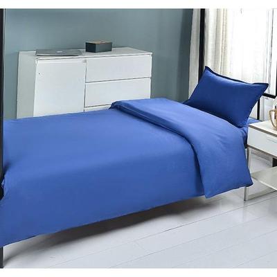 医院用床单被套三件套 养老院诊所病床纯蓝色床上用品