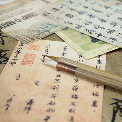 湘月瑶华绿檀木小号兼毫小楷狼毫抄经毛笔紫狼毫书画瘦金体勾线