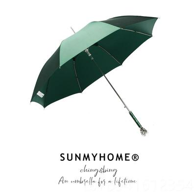 高档族SUN晴MYHOME?翠绿银子雨伞高端贵男复古长柄自狮动超大商务