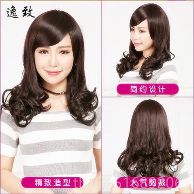 高档真发假发女老中长发卷中年假发发老年人假发烫卷时尚修脸逼真