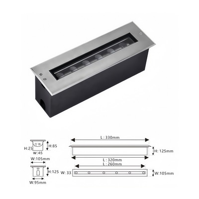 6W9W12W18W24W36W户外防水LED可调角度长条地埋灯公园广场埋地灯