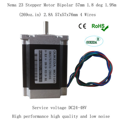 Nema 23 Stepper Motor Bipolar 1.8 deg 1.9Nm (269oz.in) 2.8A