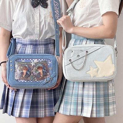 盐茶原创设计痛包百搭小食量牛仔单肩斜挎日常透明包女【小牛仔】