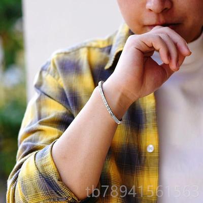 高档99纯银森系复古手镯男士款潮侣民族风情龙年礼物男生9足银女