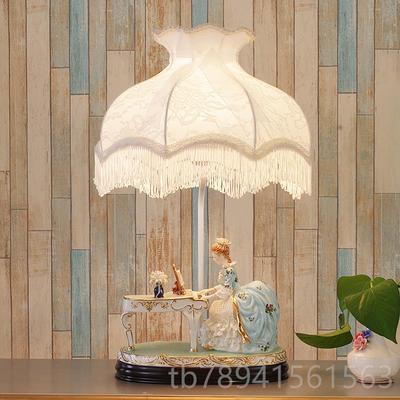 高档台灯古卧室床头创欧式婚房装美式意可爱公主复调光礼物陶瓷台