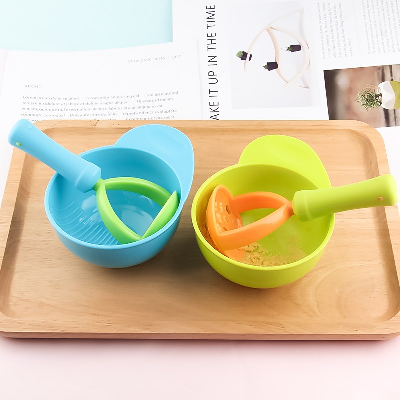 手动宝宝食物研磨碗婴儿水果辅食工具研磨器碾磨碗儿童料理碗餐具
