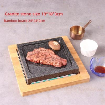 槽板岩燃烧高温岩石花岗岩热石烤盘岩石煎锅烤箱板岩牛排石头烧烤
