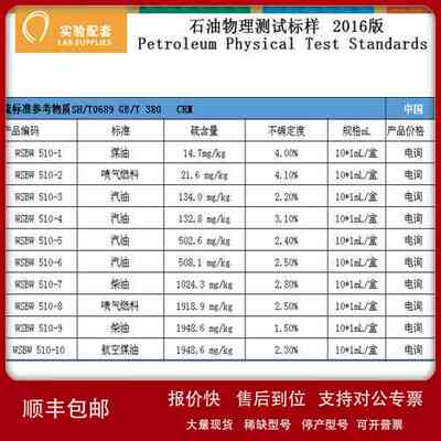 石油产品中的硫标样Sulfur Standards in Petroleum Products议价