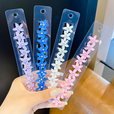 编发小花扣发夹扎辫子发扣发饰宝宝豆豆扣儿童夹子发卡女童头饰女