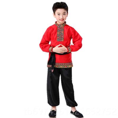 新款儿童俄罗斯族出服公塔尔民演族舞蹈主裙现代舞表塔演服男女童