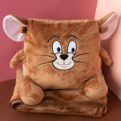 毛绒抱枕毯三角杰瑞毛绒抱枕毯子