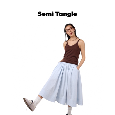 Semi Tangle春季新品莱赛尔针织运动百搭可露丽背心吊带