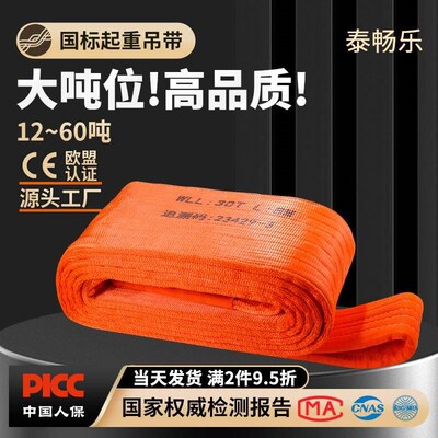 起重吊装带吊车CNAS起重机CE行车国标厚扁平吊绳CMA认证20吨15吨