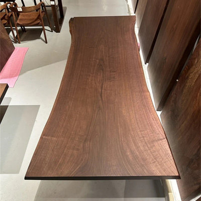 尺寸：250*95.6*5.2北美黑胡桃木大板茶桌办公桌餐桌茶台